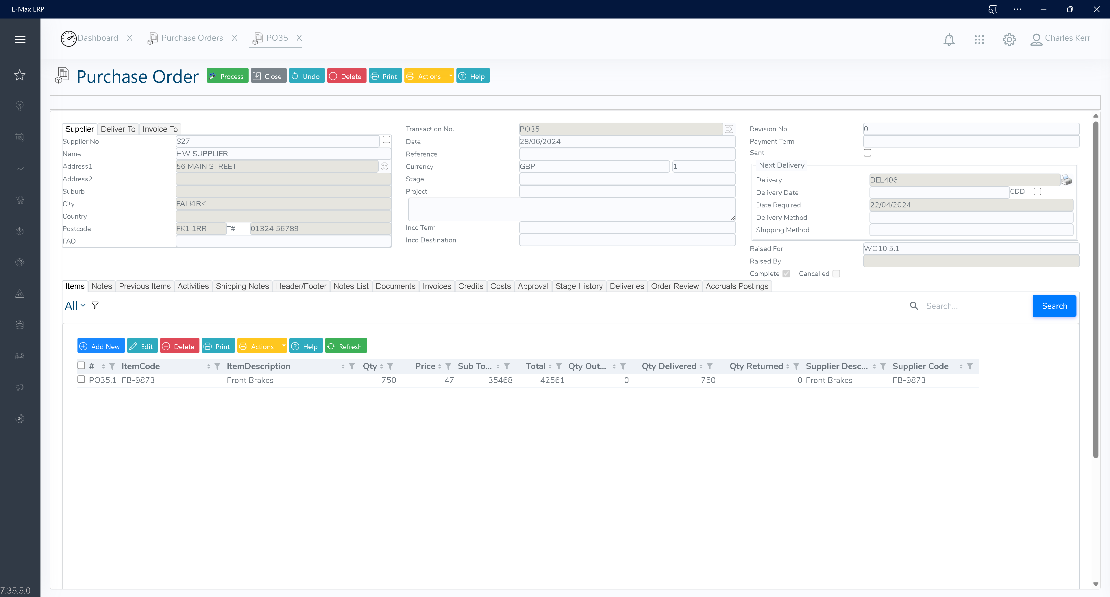 Improve your Purchasing Process • E-Max ERP software for manufacturers